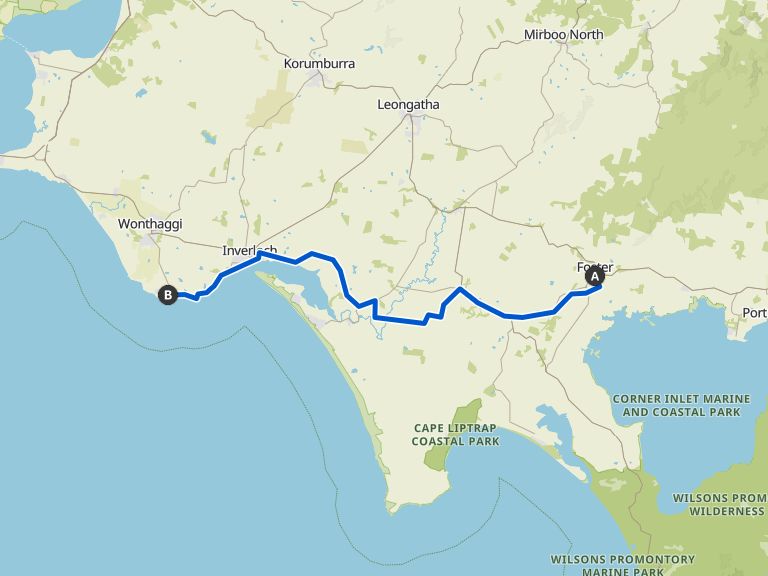 Day 6 Foster to Cape Paterson | gravel ride | Komoot